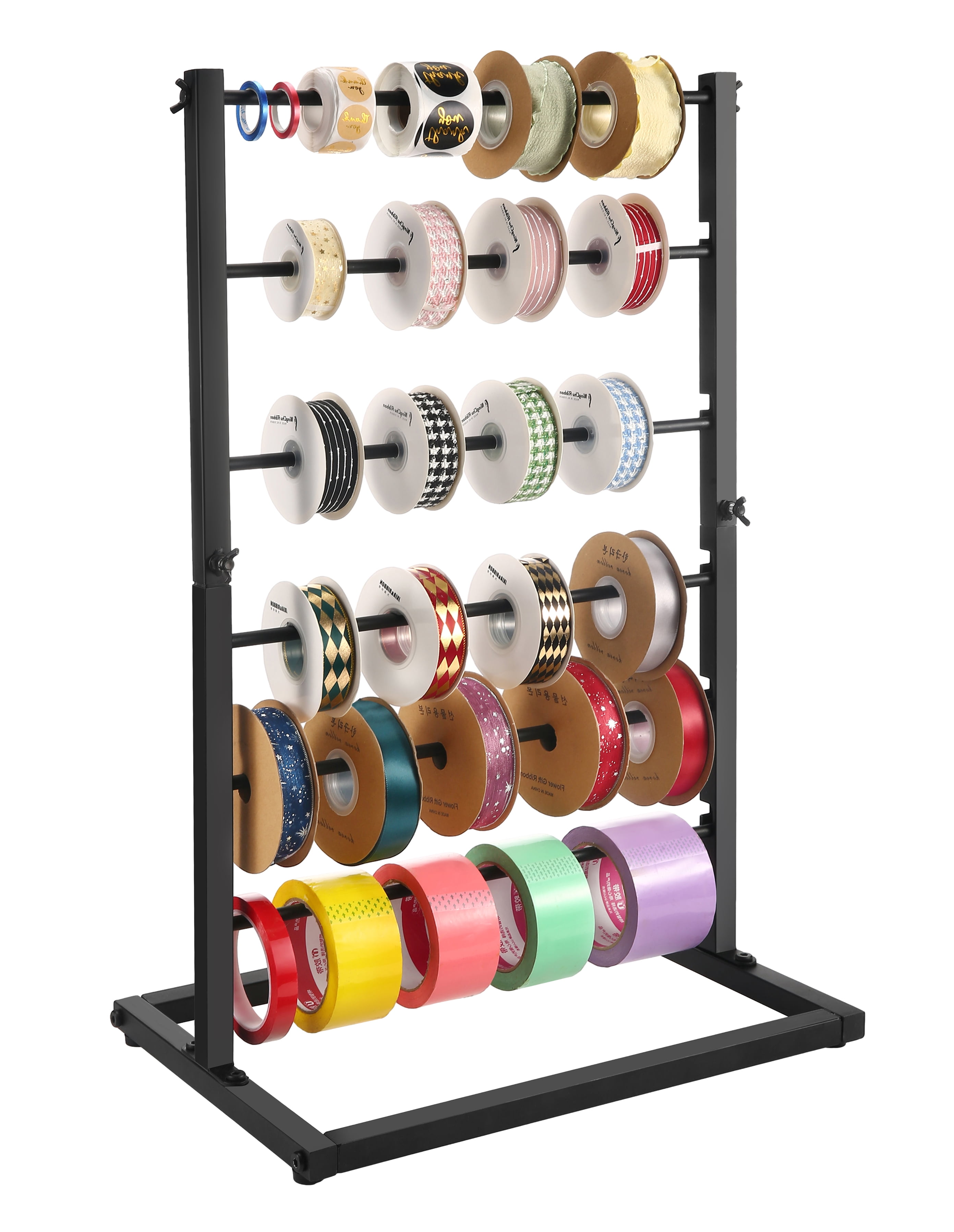 6 Tier Ribbon Holder Organizer Rack, Metal Large Capacity Ribbon Stand ...