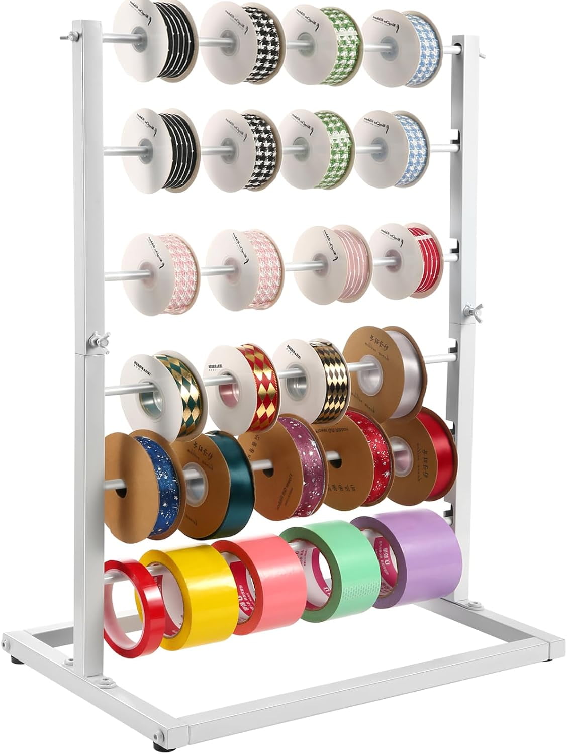 6 Tier Ribbon Organizer Rack - Metal Large Capacity Ribbon Holder for ...