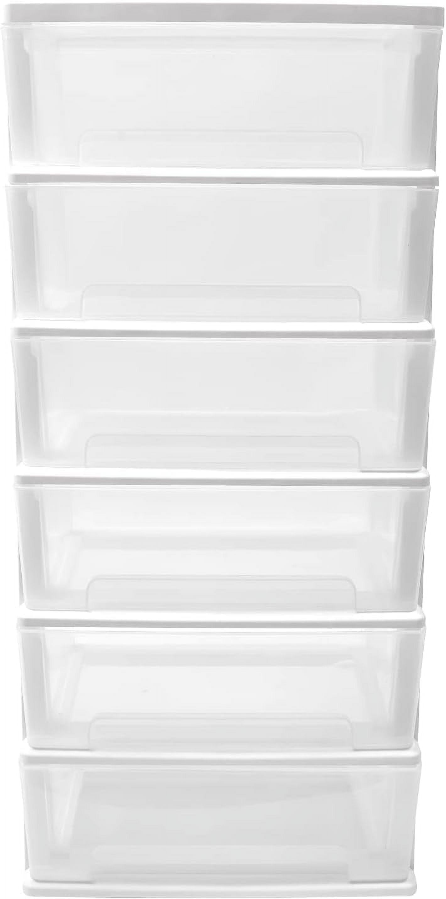 6-Tier Rolling Storage Cart, Drawer Cart Wide Tower PP 6-Drawer Dorm ...