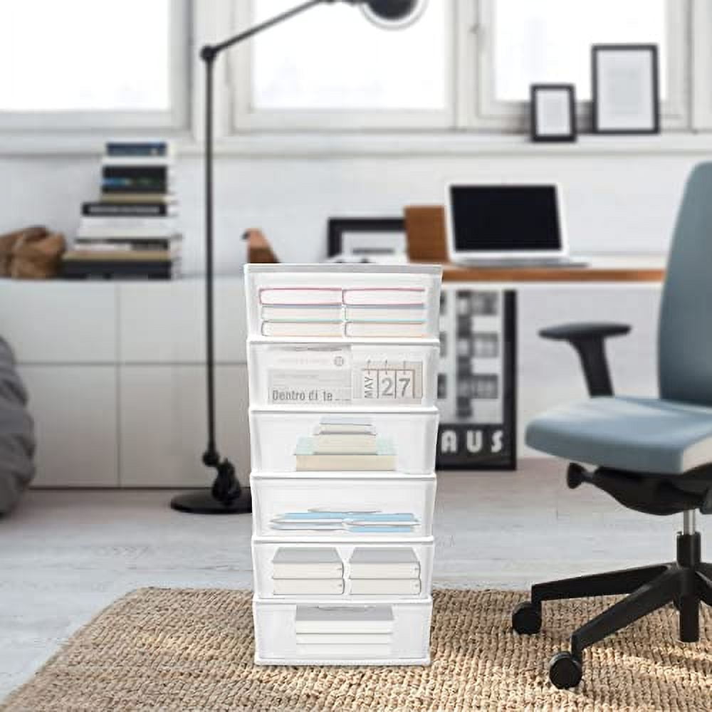 6 Tier Rolling Storage Carts File Storage Cart Cabinet with Drawers ...