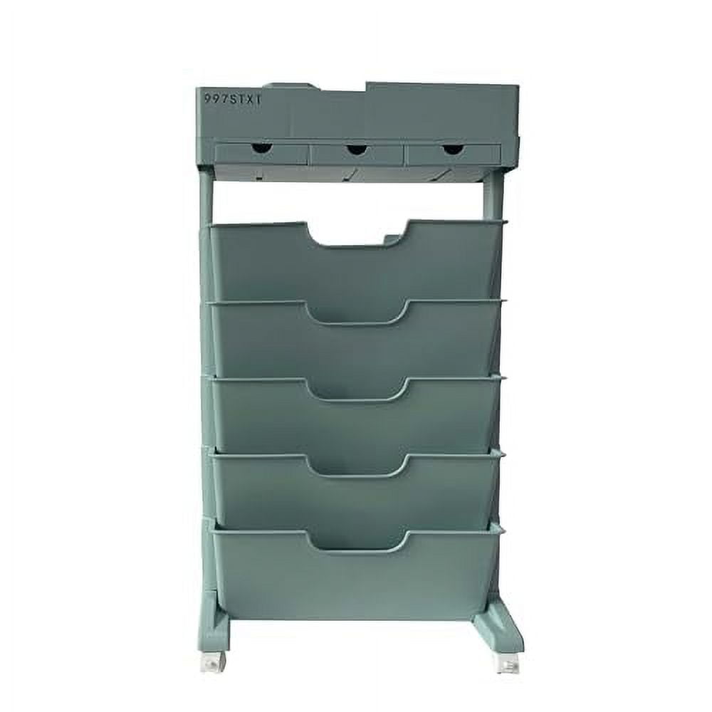 6 Tier Rolling Utility Cart, 6 Tier Mobile Bookshelf, Multi-Functional ...