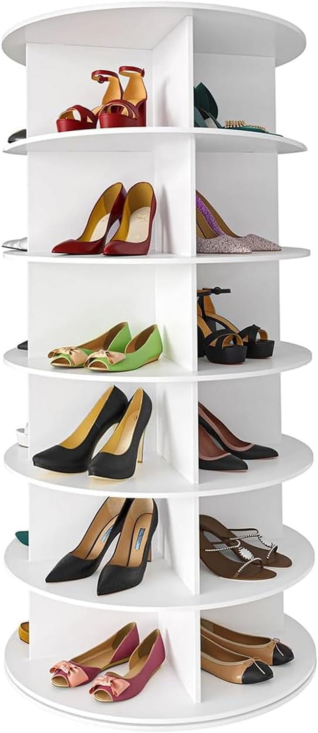 6 Tier Rotating Shoe Rack Tower,Rotating Shoe Rack,Revolving 360 Shoes ...