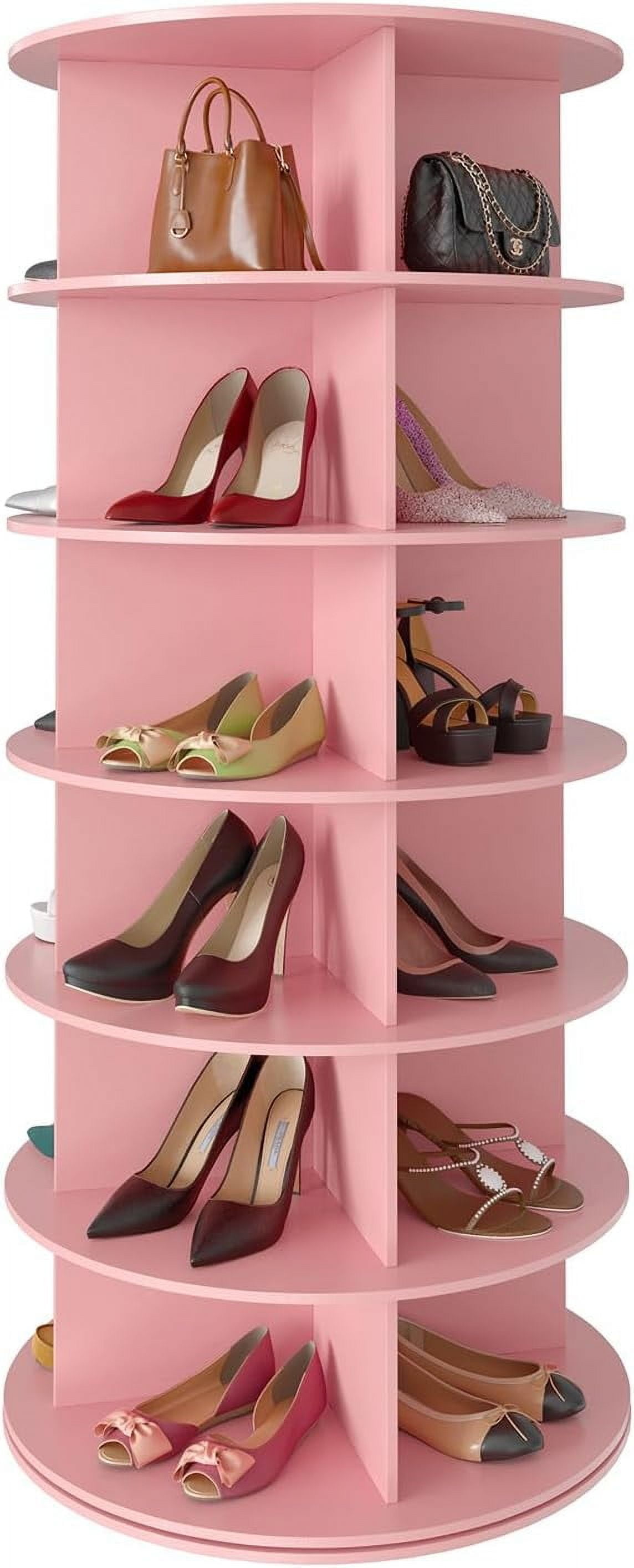 6 Tier Rotating Shoe Rack Tower, Spinning Shoe Display Lazy Susan ...