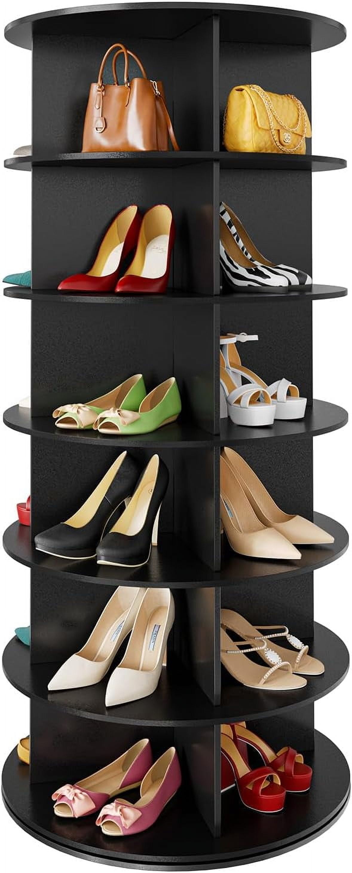 6 Tier Rotating Shoe Rack Tower, Spinning Shoe Display Lazy Susan ...