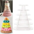 6 Tier Round Macaron Tower Cupcake Stand ，Clear Acrylic Display Holder ...