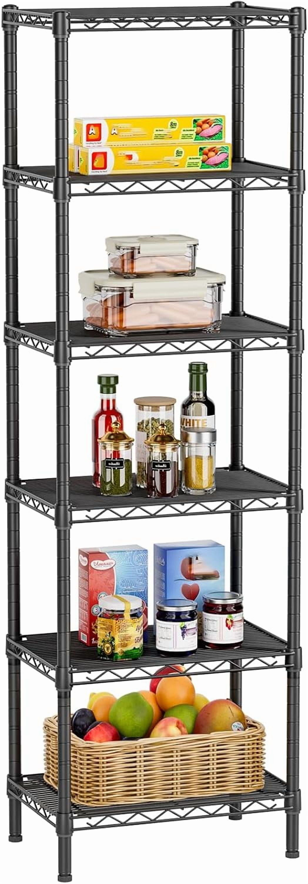 6 Tier Shelf Adjustable Storage Mesh Gaps Metal Utility Shelves Wire ...