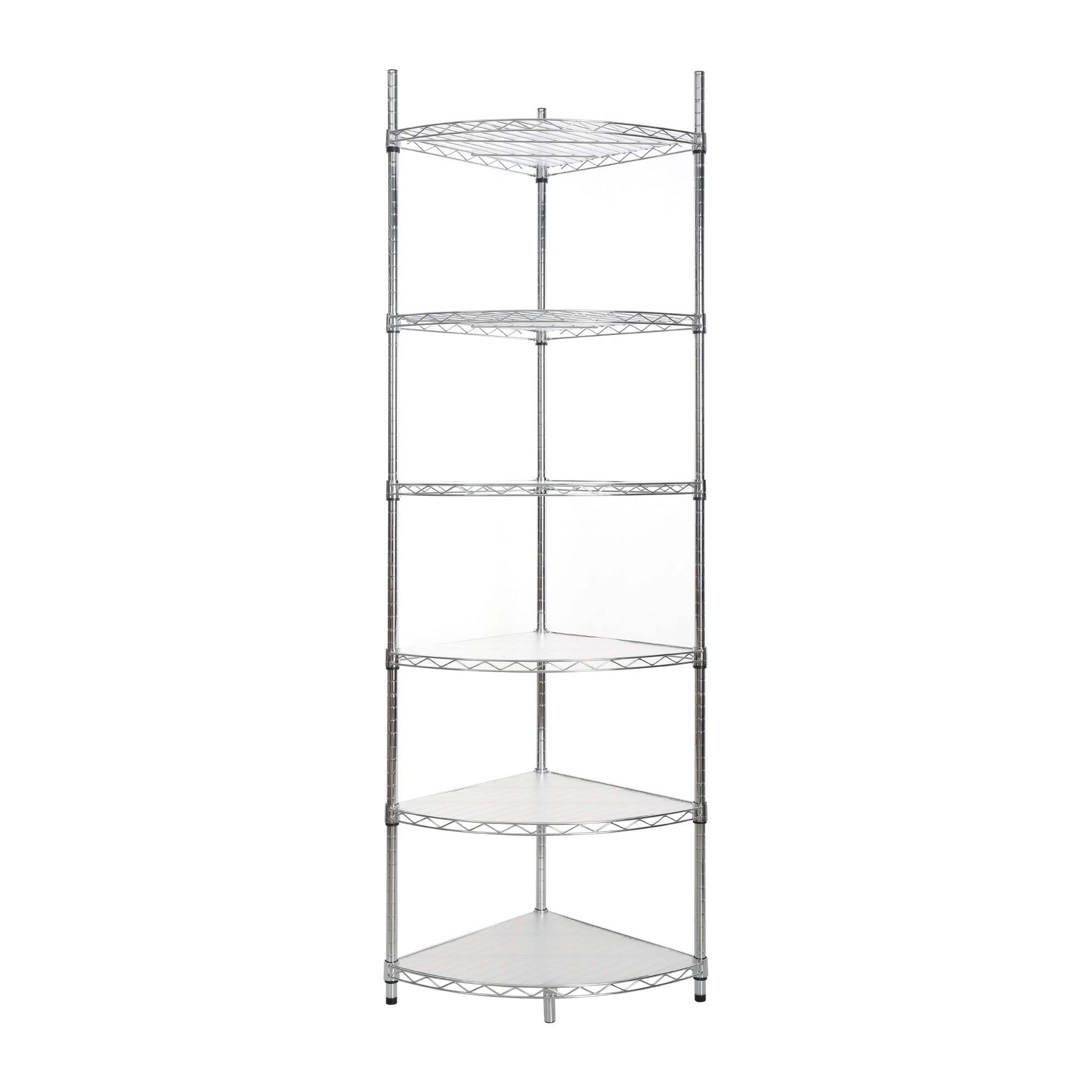 6 Tier Shelf Corner Wire Shelf Rack Adjustable Metal Heavy Duty Free ...