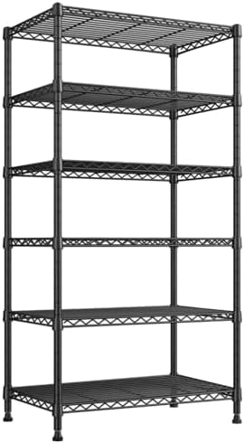 6 Tier Shelf Metal Shelving 70"H Storage Shelves Sturdy Wire Rack Shelf ...