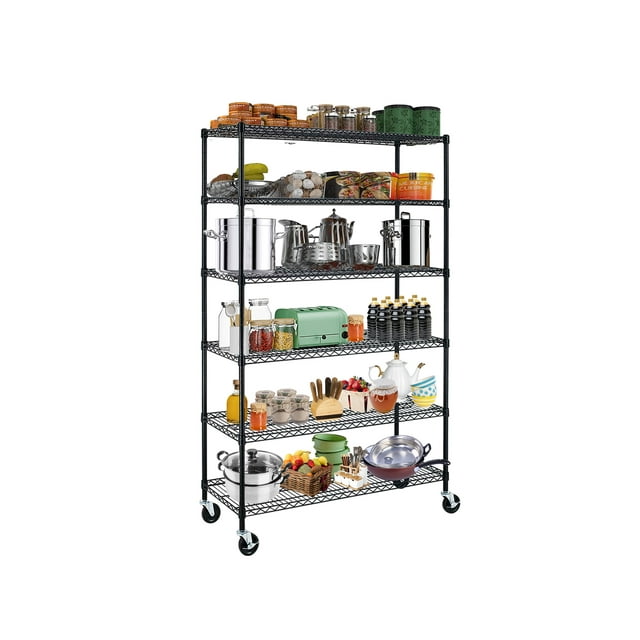 YRLLENSDAN 6 Tier Shelf, Adjustable Wire Rack 48Lx18Wx76.7H, 6000lbs ...