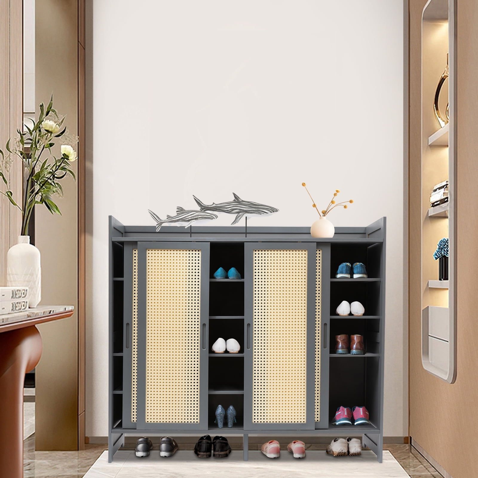 6 Tier Shoe Cabinet Shoe Storage Rack Freestanding Shoe Storage ...