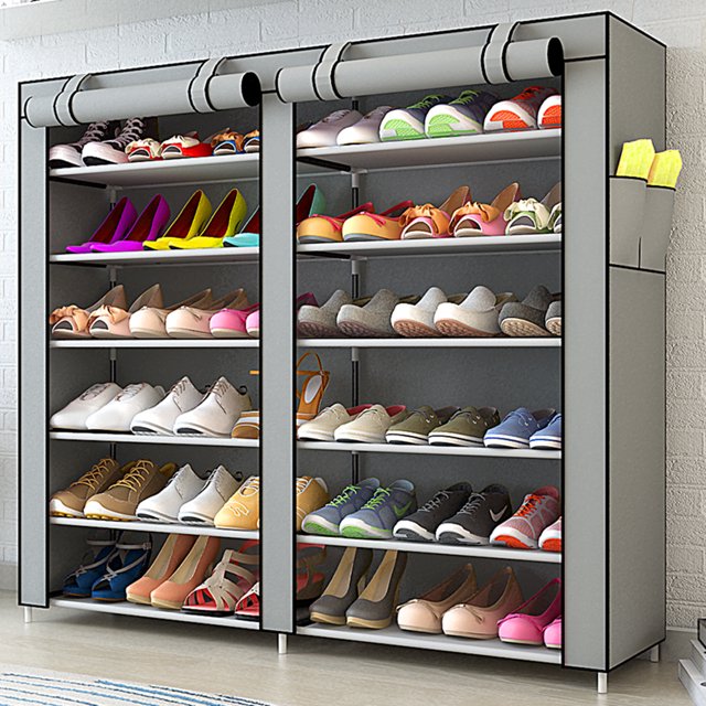 6 Tier Shoe Rack Storage Organizer 36 Pairs Double Row Shoe Rack Shelf ...