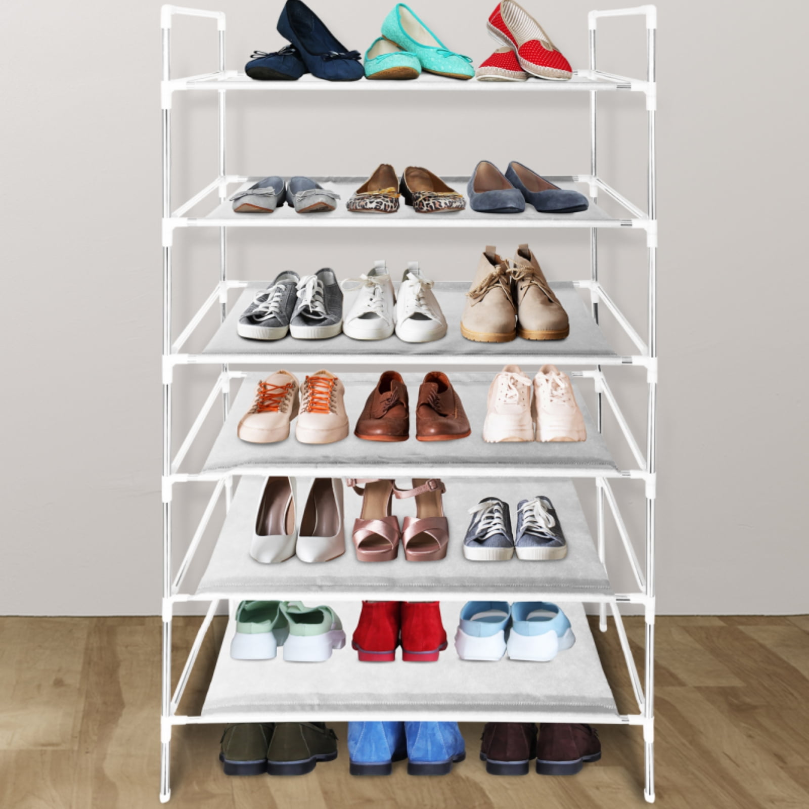 6-Tier Shoes Rack, 18 Pairs Portable Shoe Rack Shoe Organizer Storage ...