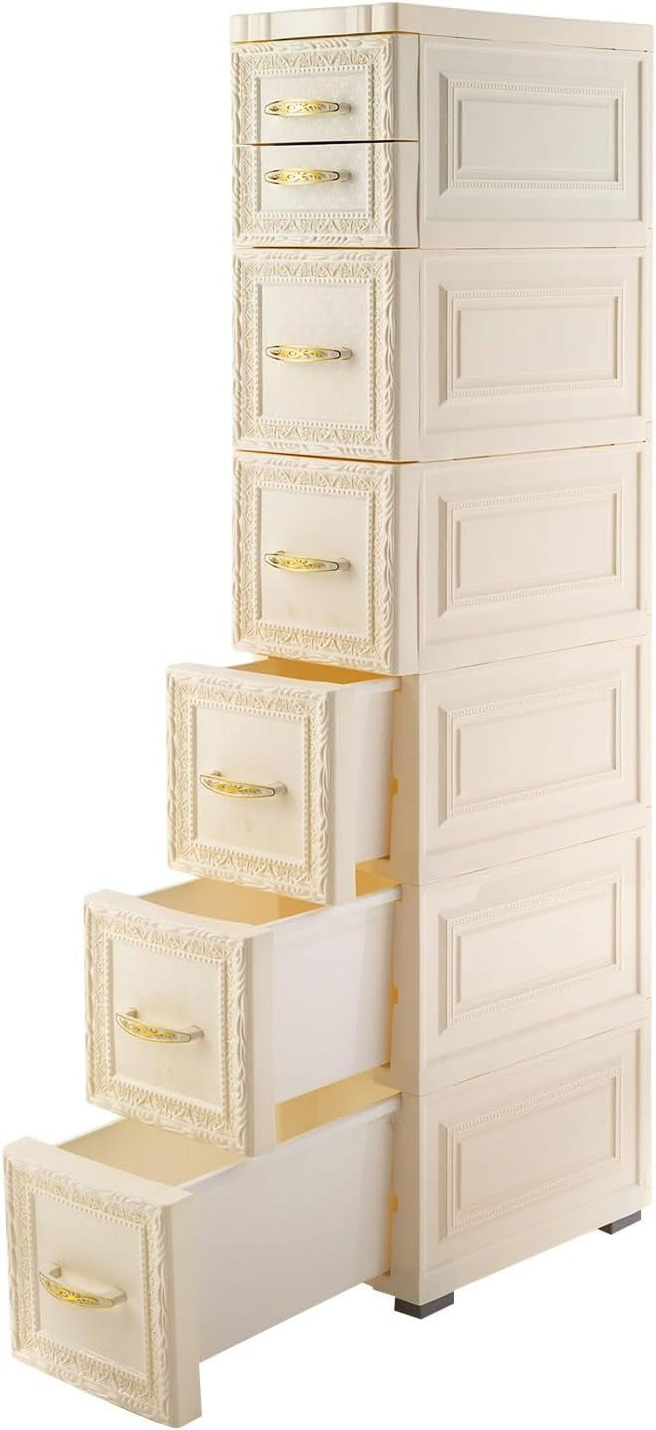 6-Tier Slide Out Storage Cart Compact Space Kitchen Pantry, Plastic ...