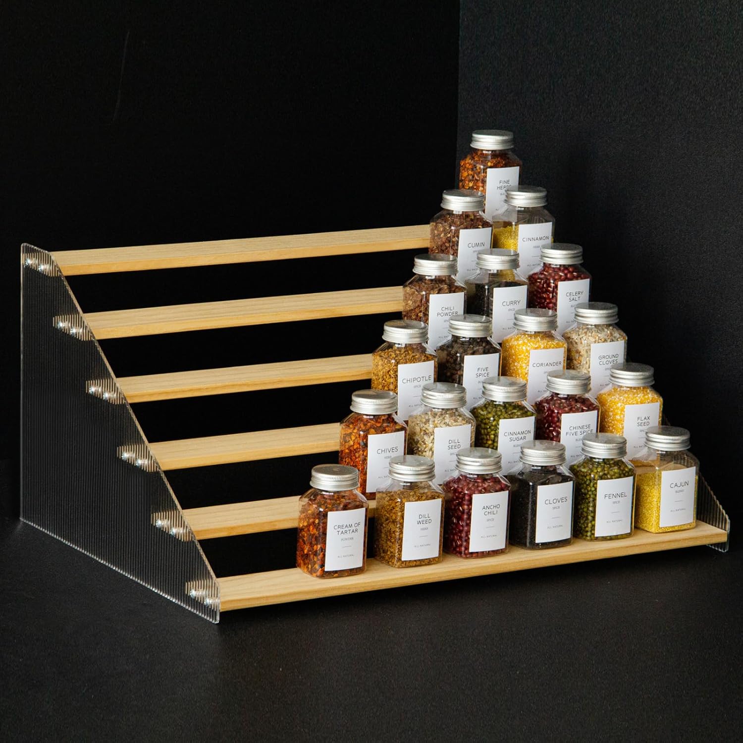 6-Tier Spice Rack, Tiered Kitchen Cabinet Organizer for Pantry, 19.9 ...