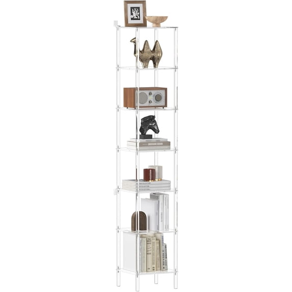 6 Tier Square Acrylic Bookshelf Small Bookcase with Acrylic Fittings ...