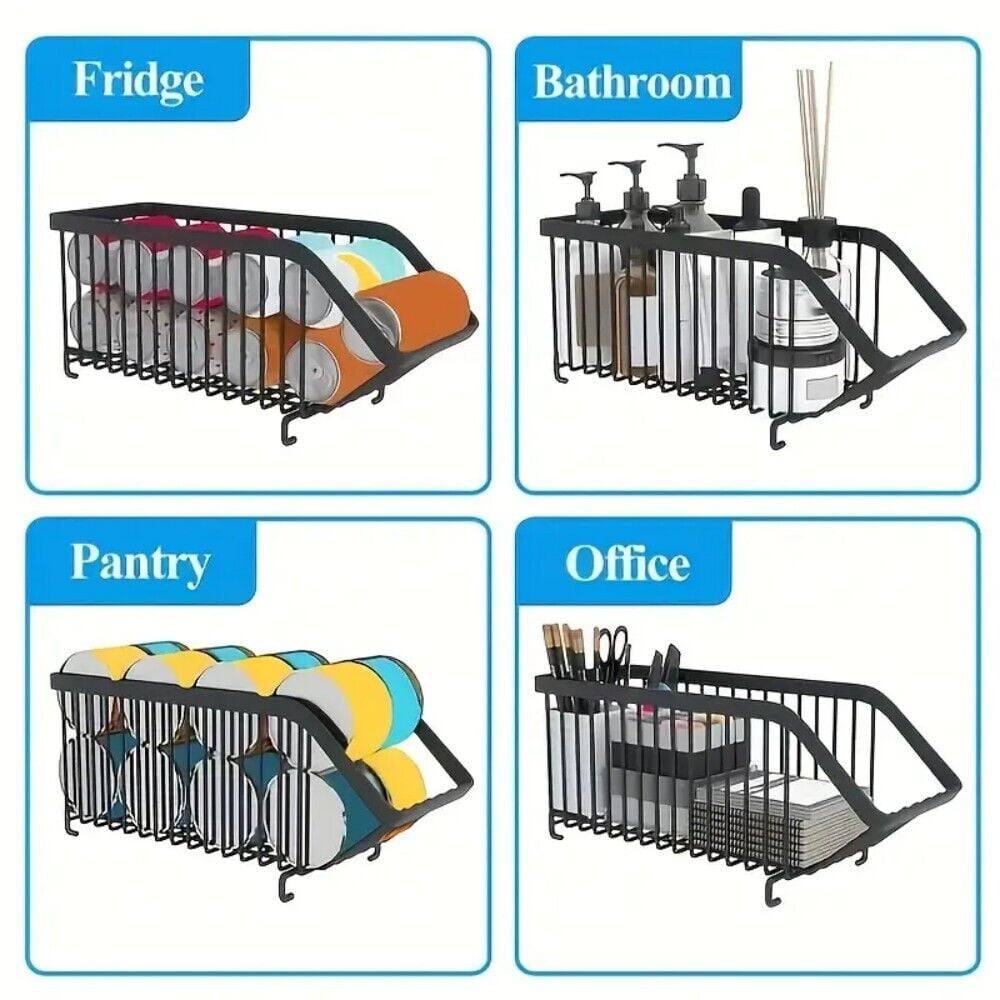 6 Tier Stackable Food Storage Rack Soda Can Organizer for Pantry Soup ...