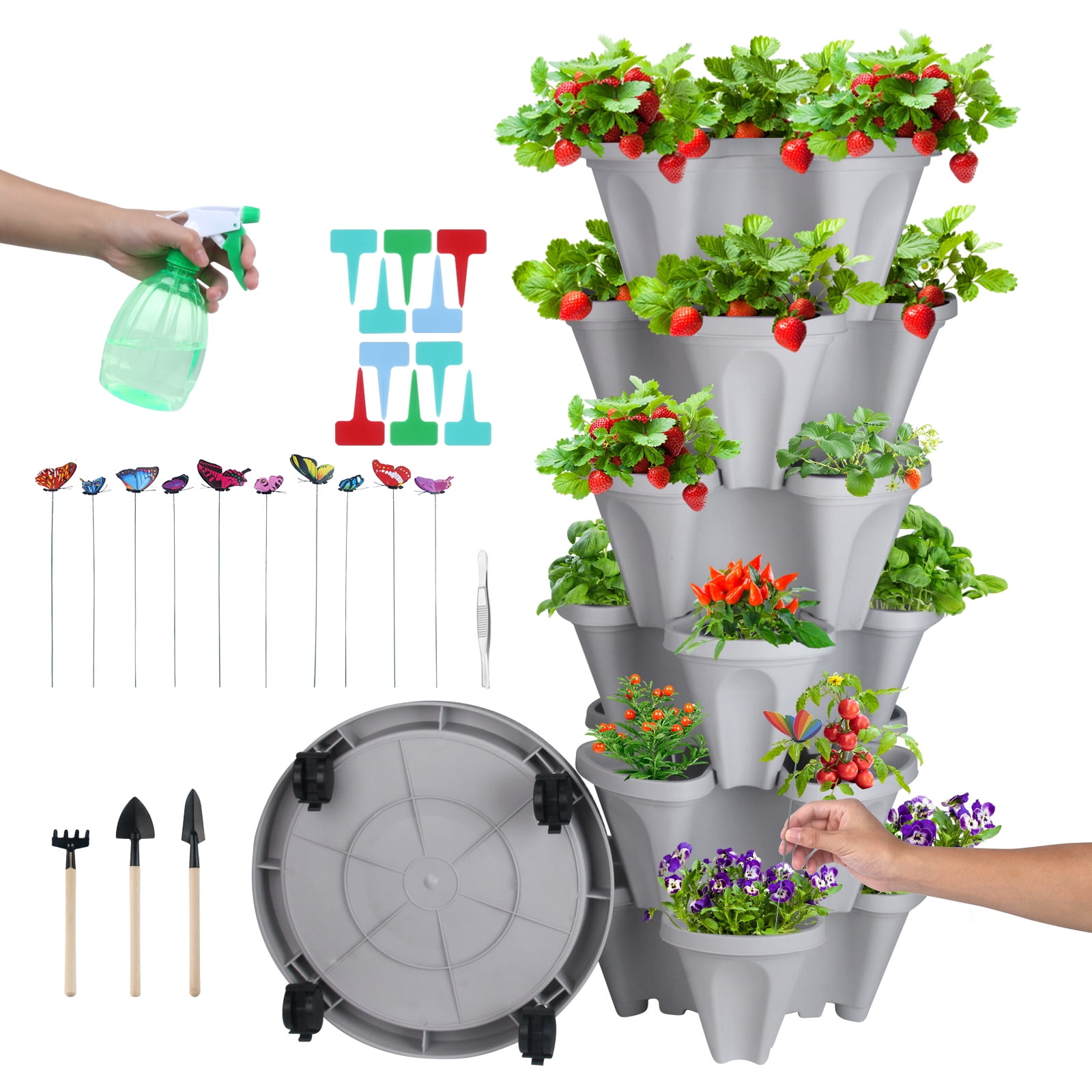 6 Tier Stackable Planter Vertical Garden With Various Accessories for ...