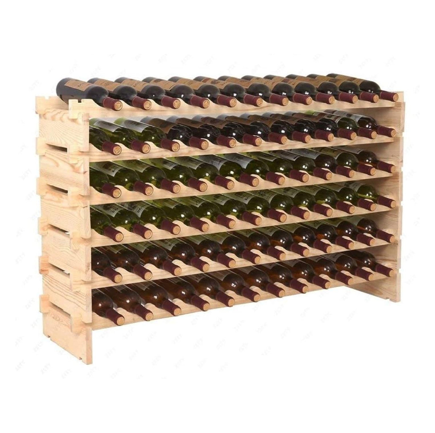 6 Tier Stackable Wine Display Rack Modular Standing Bottles Storage ...