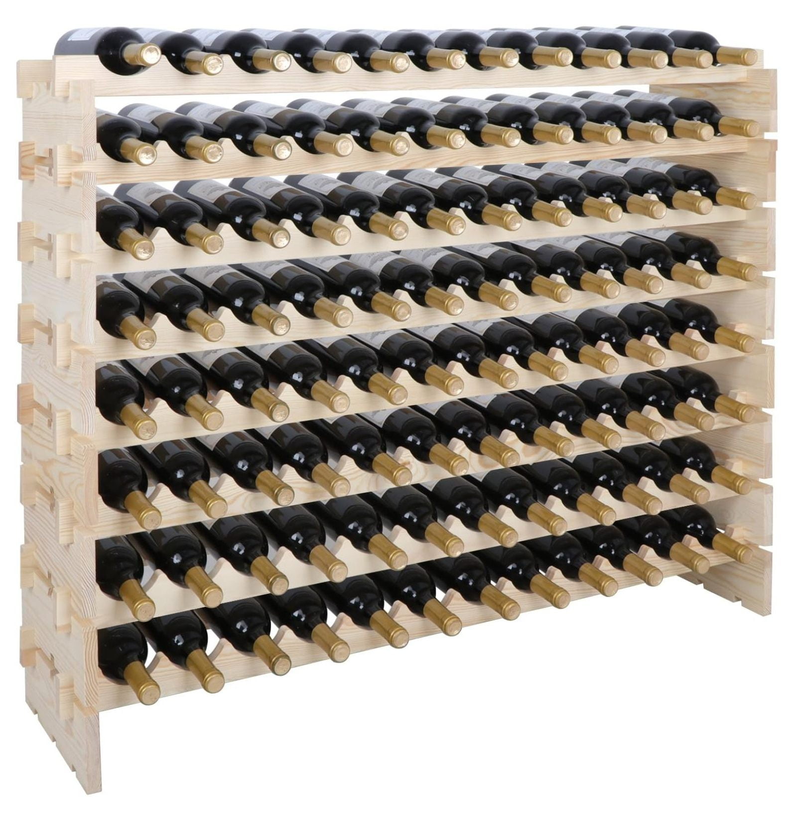 6 Tier Stackable Wine Display Rack Modular Standing Bottles Storage ...