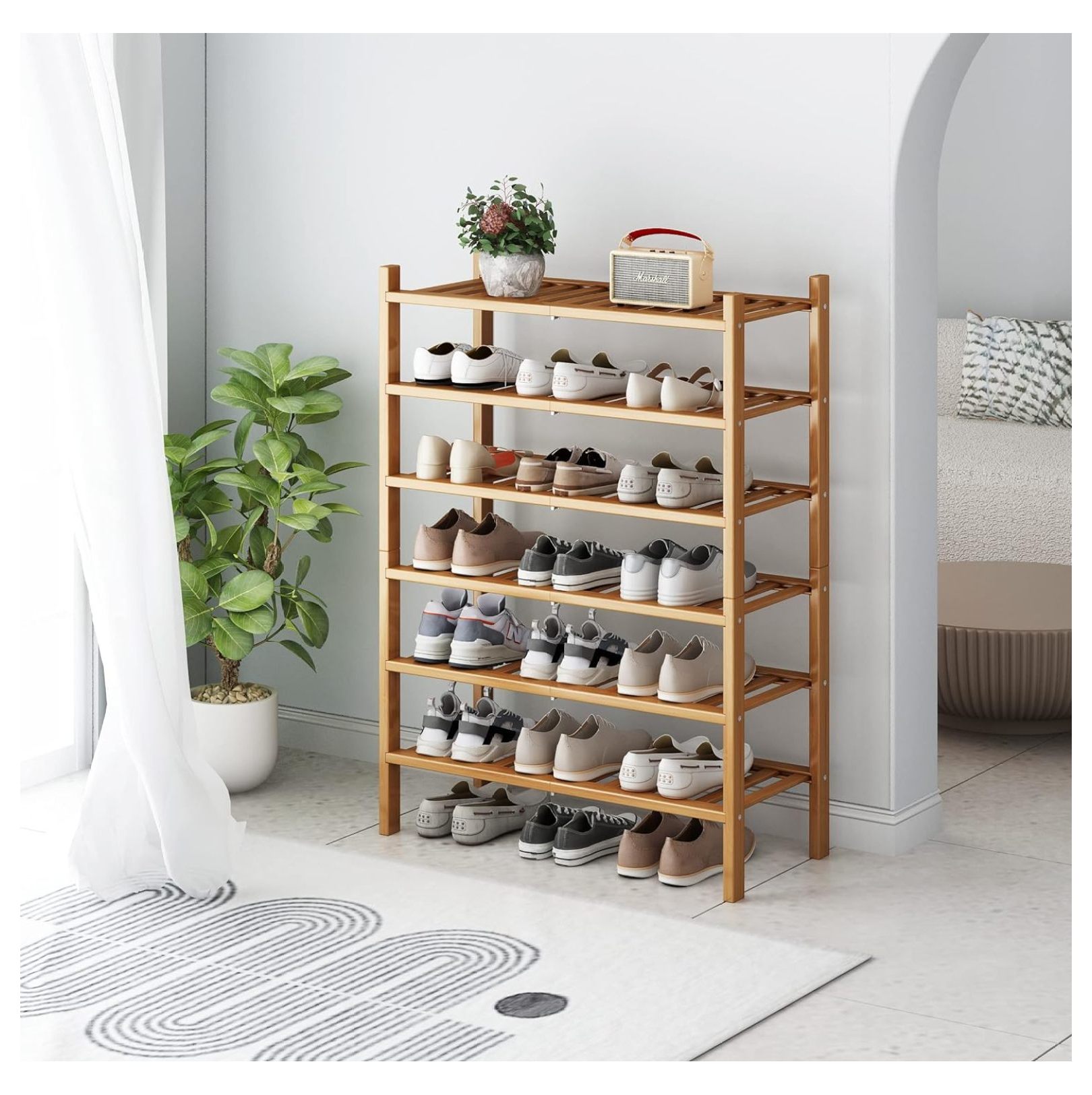 6-Tier Standing Shoe Racks, Stackable | Beautiful | Natural ...