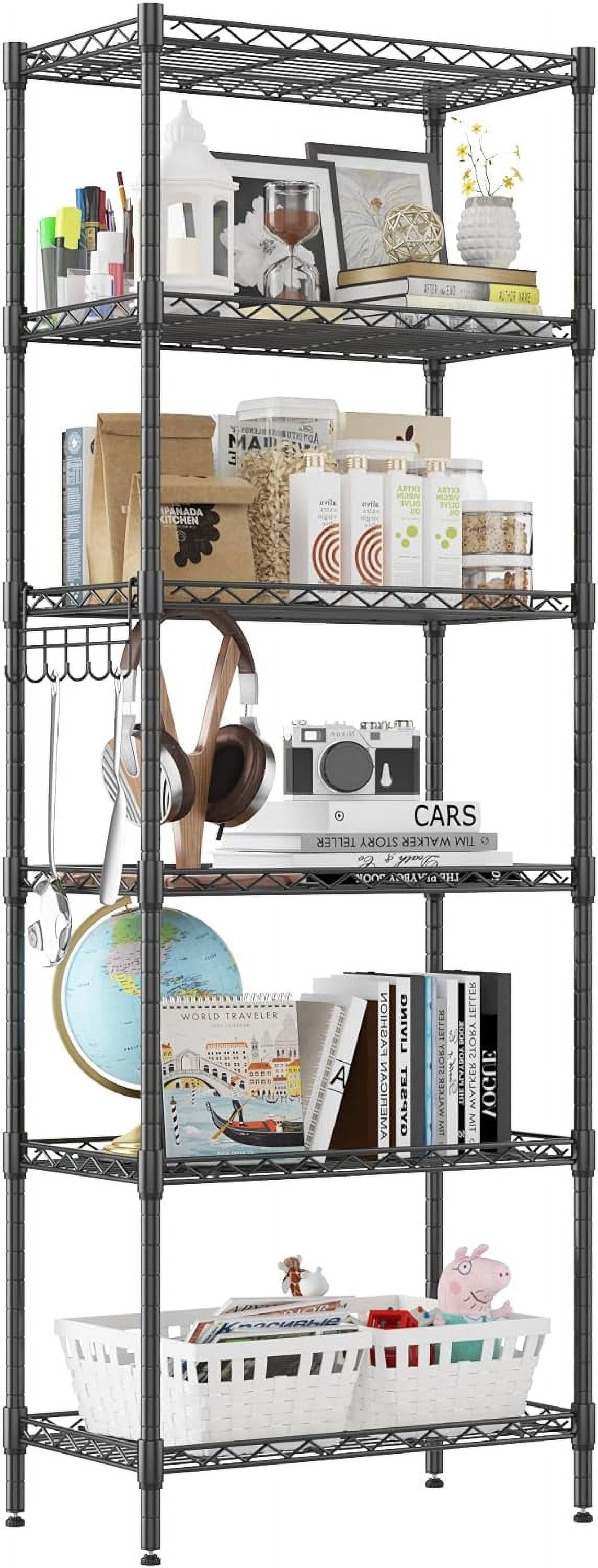 6-Tier Storage Shelf Wire Shelving Unit Free Standing Rack Organization ...