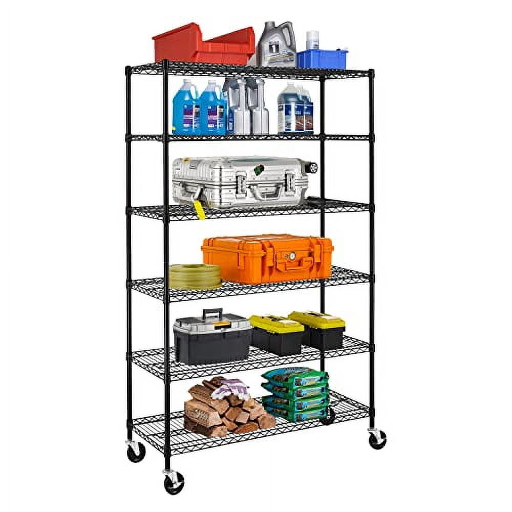6 Tier Storage Shelves,18" Dx48 Wx78 H Wire Shelving Unit Metal Shelves ...