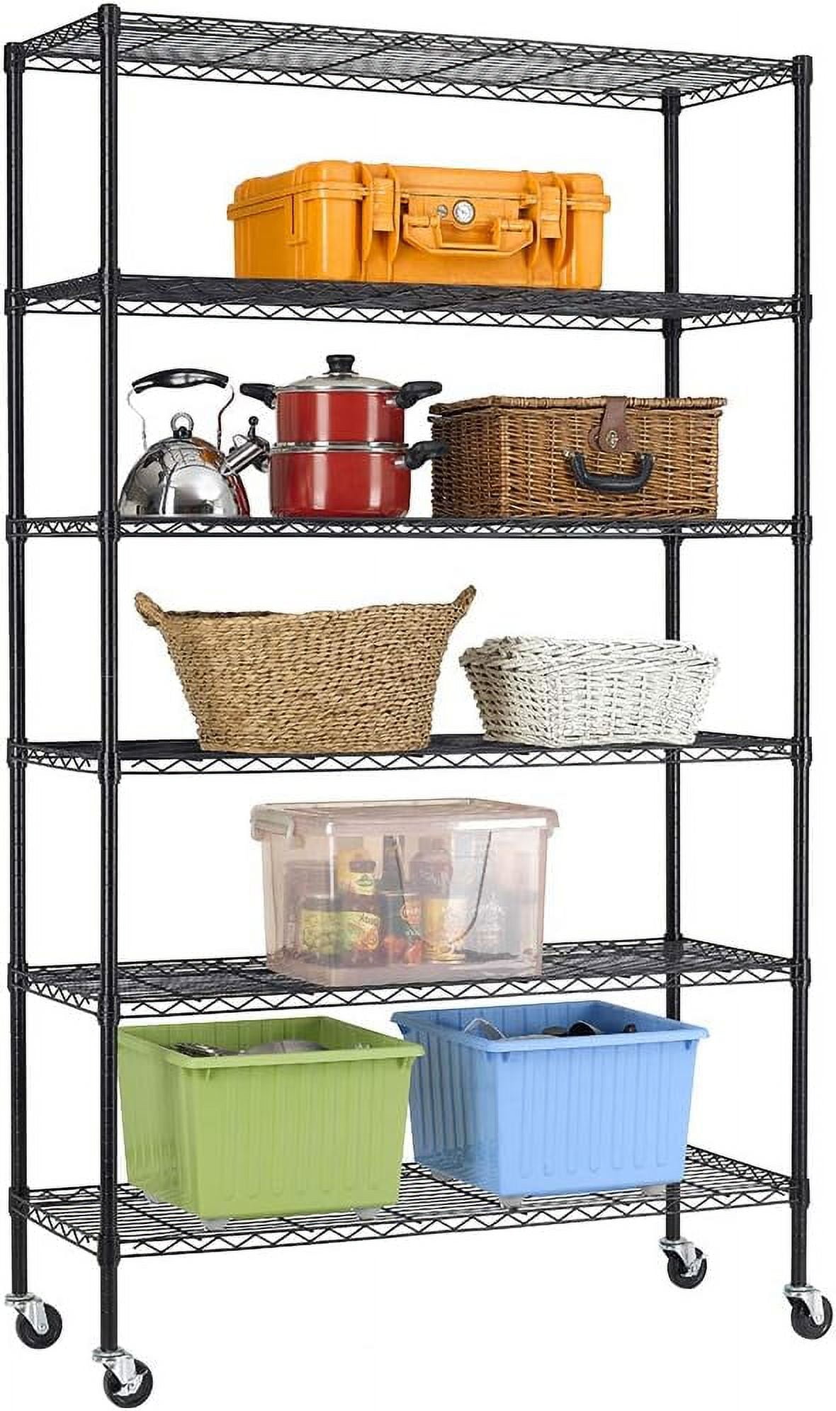 6 Tier Storage Shelves Large Wire Shelving Unit Metal Garage Shelving ...