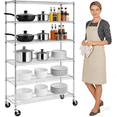 6-Tier Storage Shelves with Wheels, 6000lbs Capacity Heavy Duty Metal ...