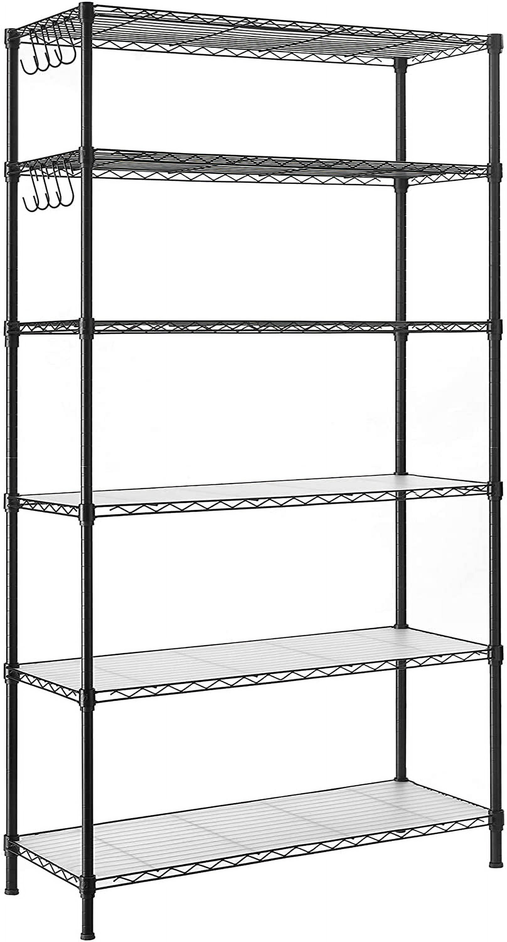 6-Tier Storage Shelves, Wire Shelving Unit, Kitchen Metal Shelves ...