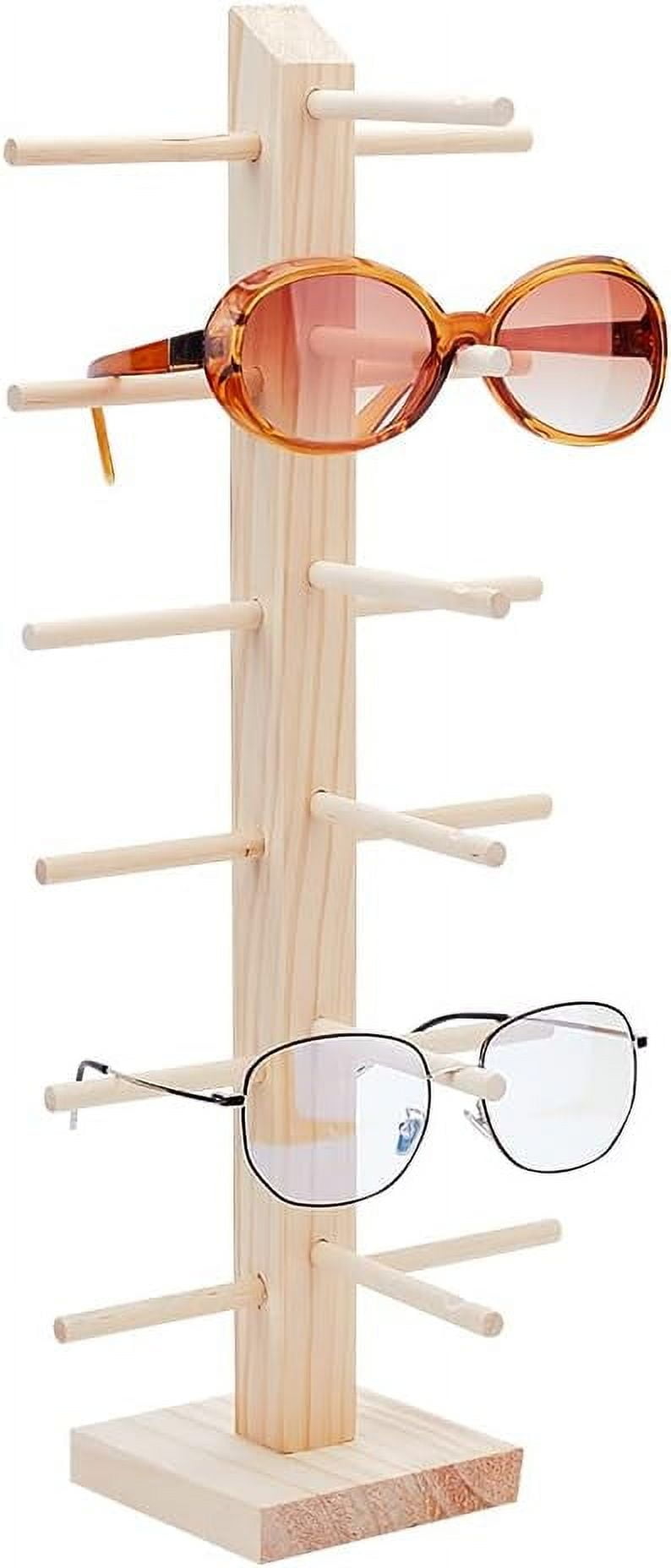 6 Tier Sunglasses Display Rack Wooden Eyewear Organizer Glasses Frame ...