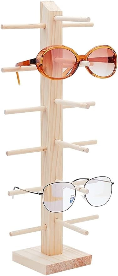 6 Tier Sunglasses Display Rack Wooden Eyewear Organizer Glasses Frame ...