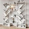 6-Tier Tree Bookshelf, Industrial Bookcase with 24 Open Display Shelves ...