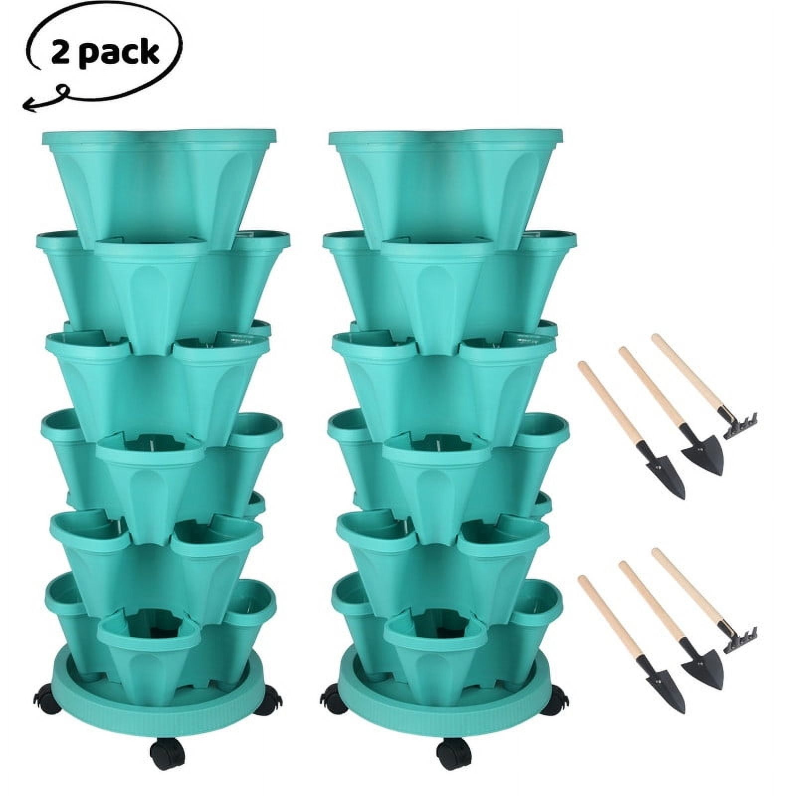 DUNCHATY 2PC 6-Tier Stackable Vertical Planter Gardening System for ...