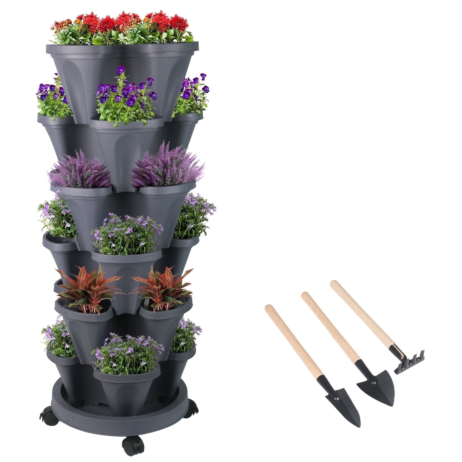 Walmart 6 Tier Stacking Planter - Herbs, Vegetable, Flower Pots with ...