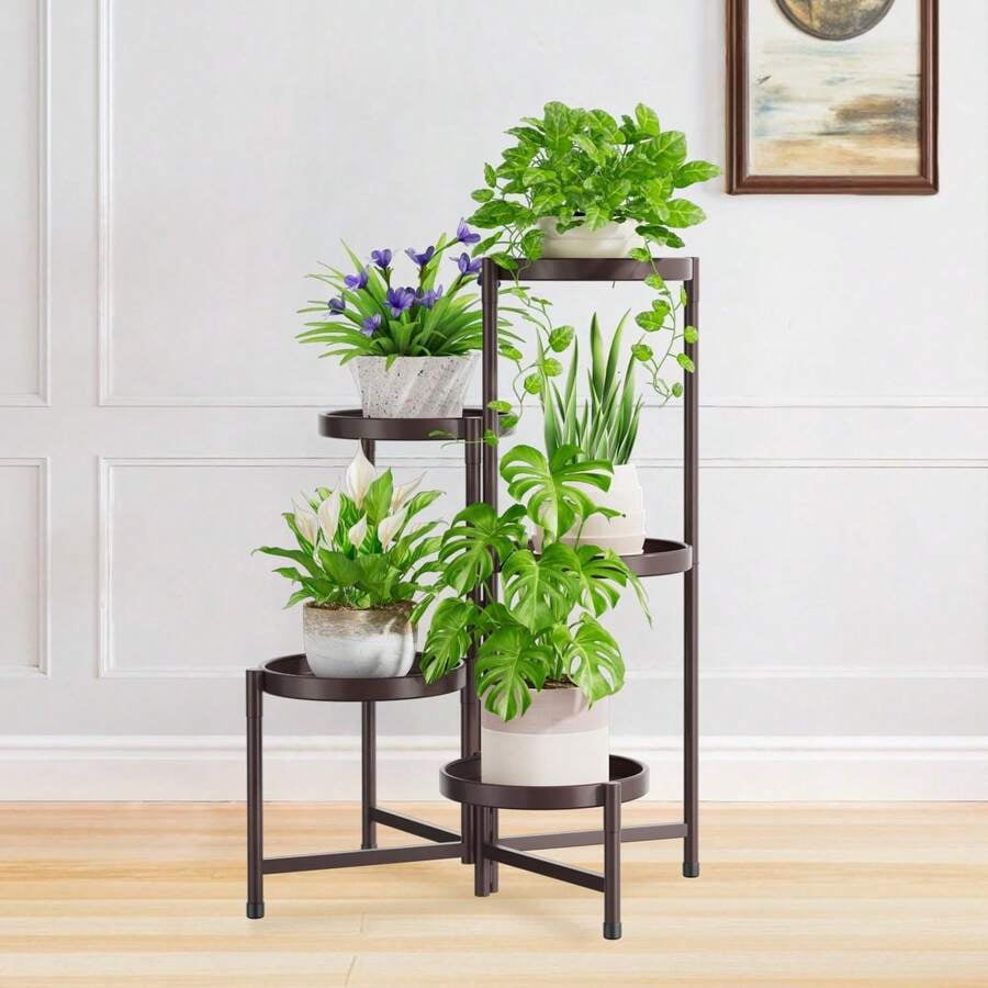 6-Tier Violet Bronze Metal Plant Stand Indoor With 10 Inch Tray, Corner ...