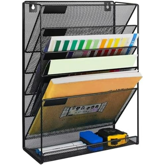 6-Tier Wall File Organizer Hanging File Organizer Cubicle Organizer ...