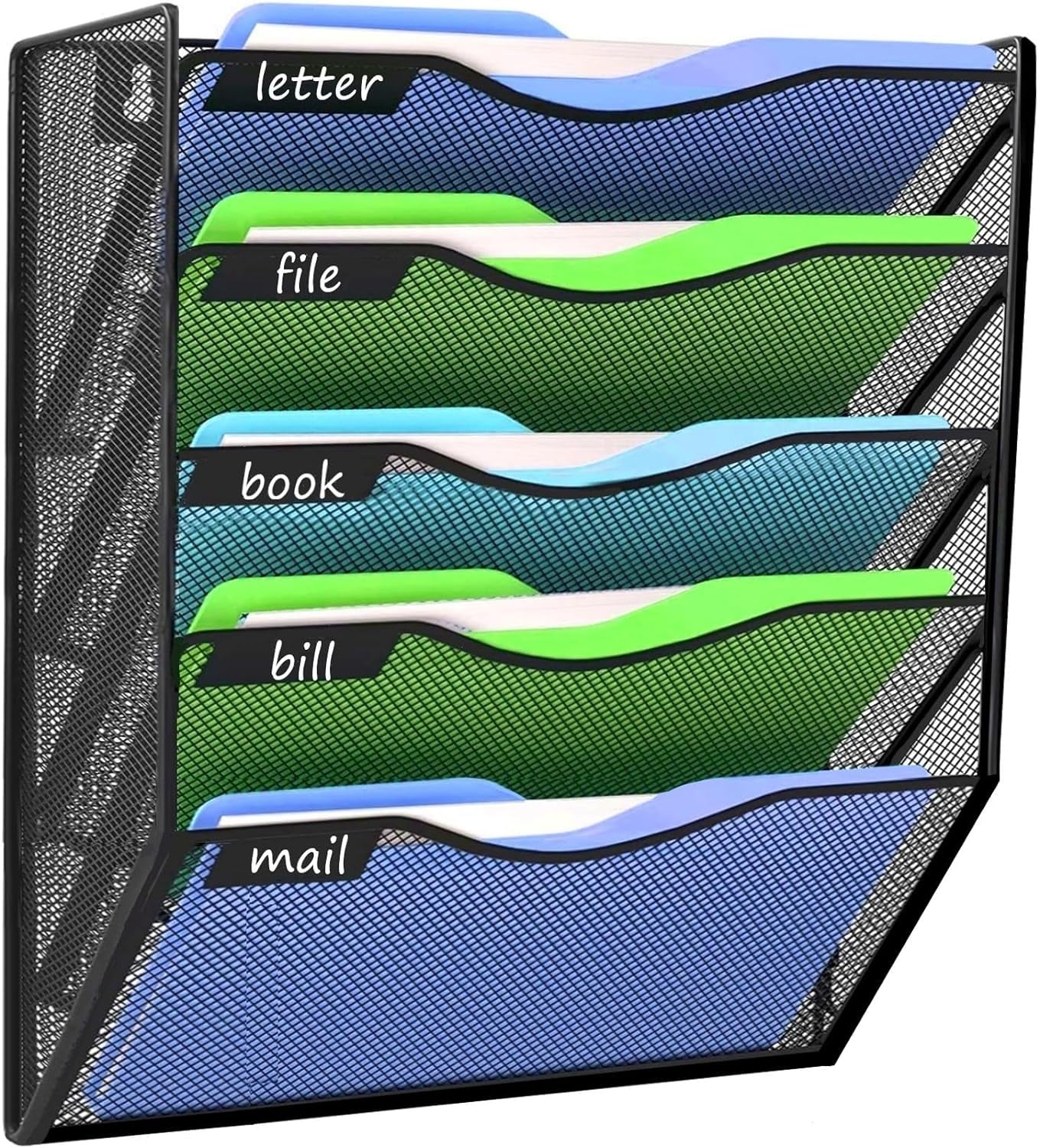 6-Tier Wall File Organizer Hanging File Organizer Cubicle Organizer ...