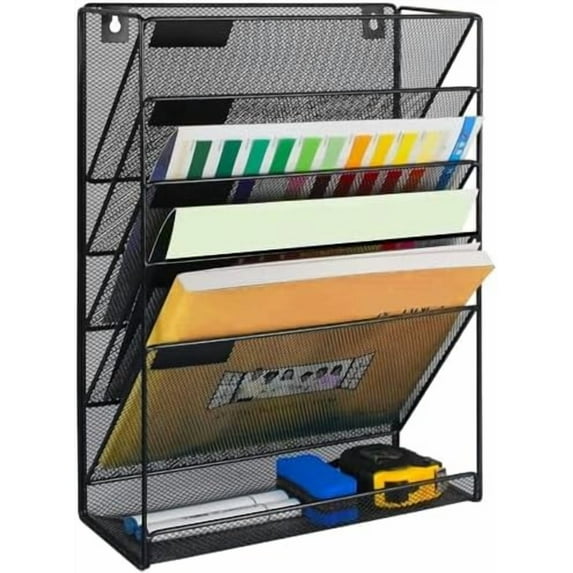 6-Tier Wall File Organizer Hanging File Organizer Cubicle Organizer ...