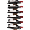 6-Tier Wall-Mounted Wine Rack in Rustic Brown and Black, Metal and Wood ...
