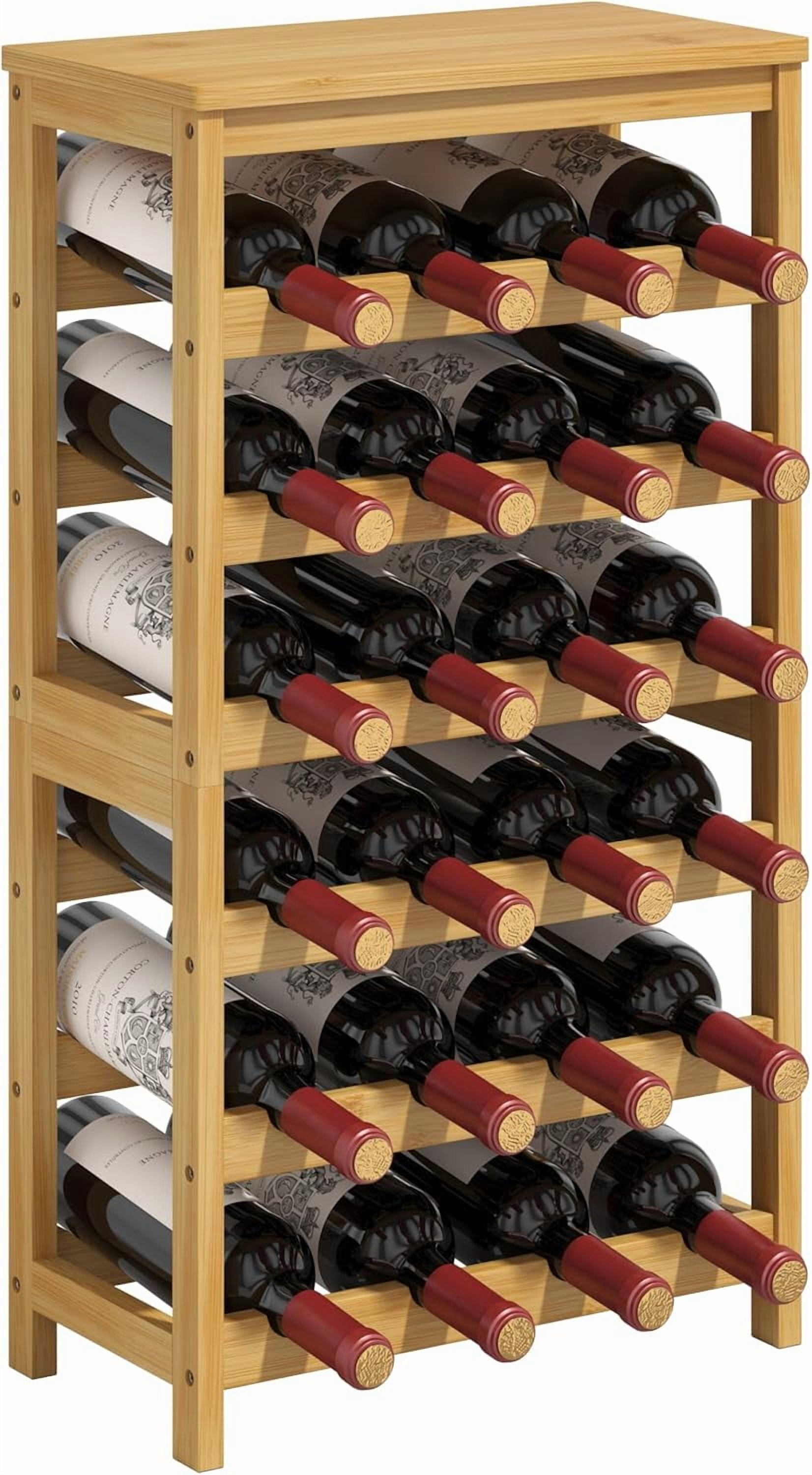 6 Tier Wine Rack Freestanding Floor, 24 Bottles Wine Storage Shelves ...
