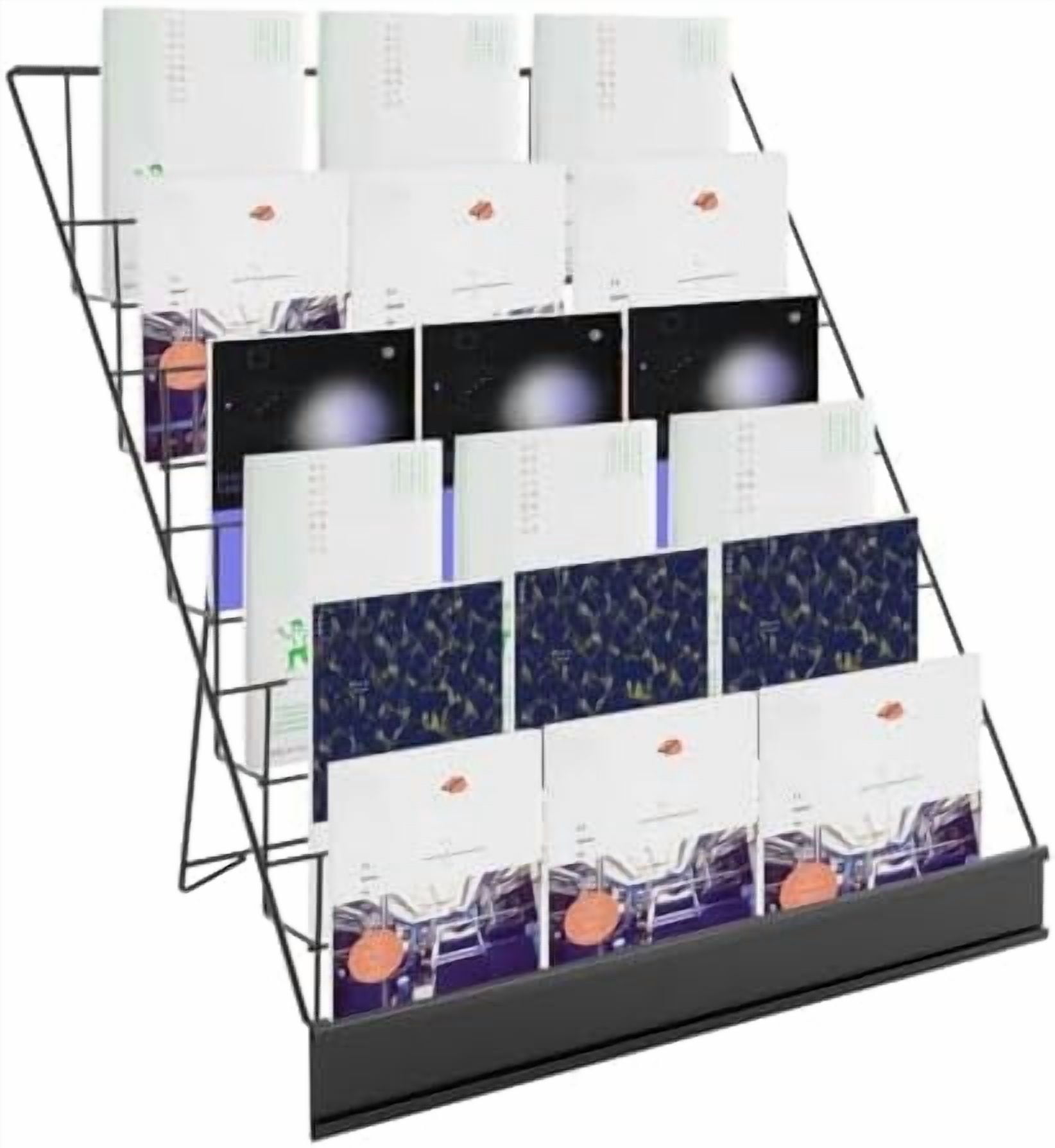 6 Tier Wire Countertop Rack for Brochure, 18" x 11" x 17.5" Comic Book ...