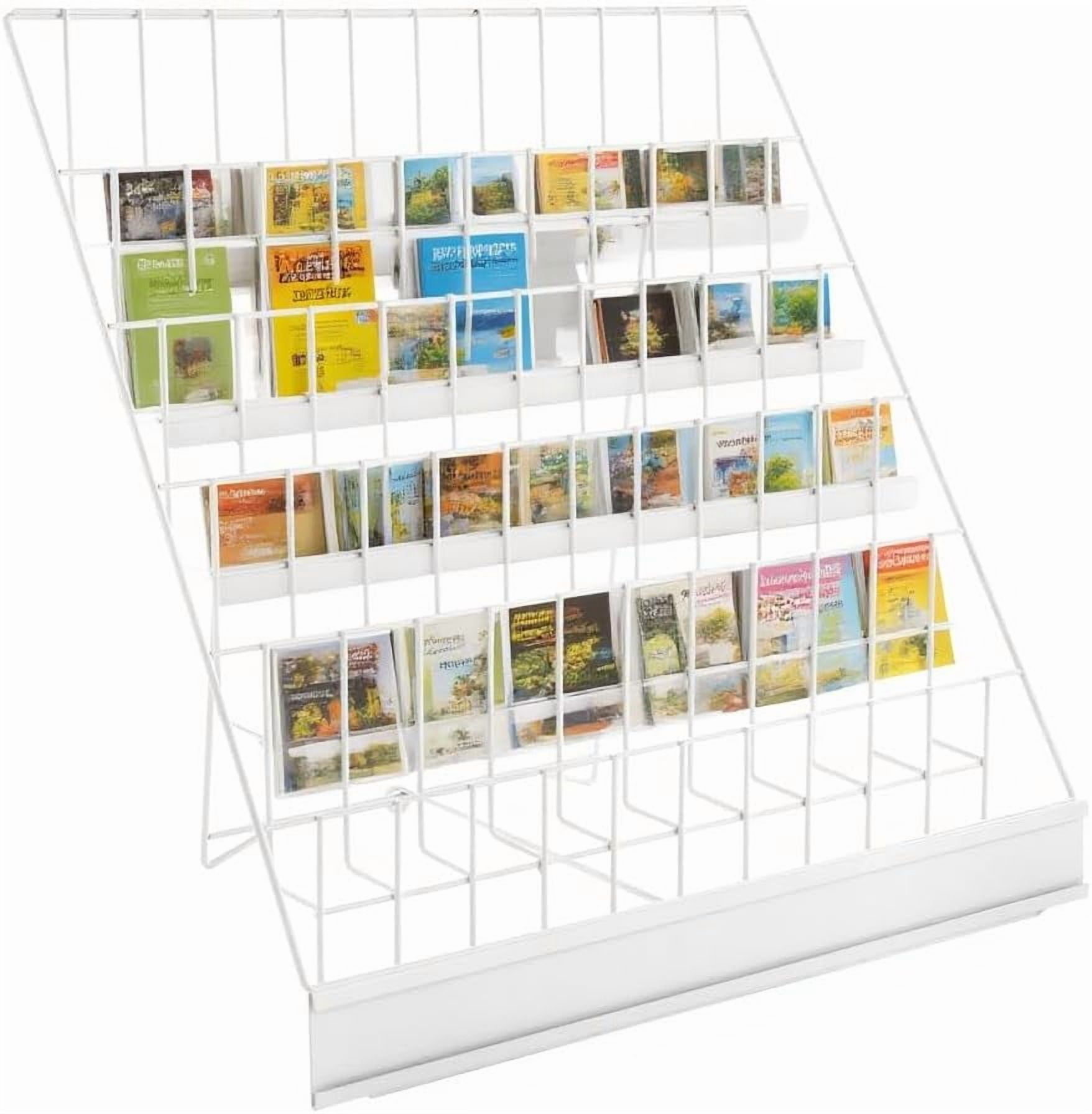 6 Tier Wire Countertop Rack Wide Wire Magazine Rack Tabletop Display ...