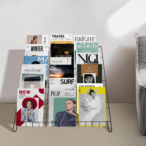 6 Tier Wire Magazine Rack - Comic Book Rack Wide Wire Tabletop Display ...