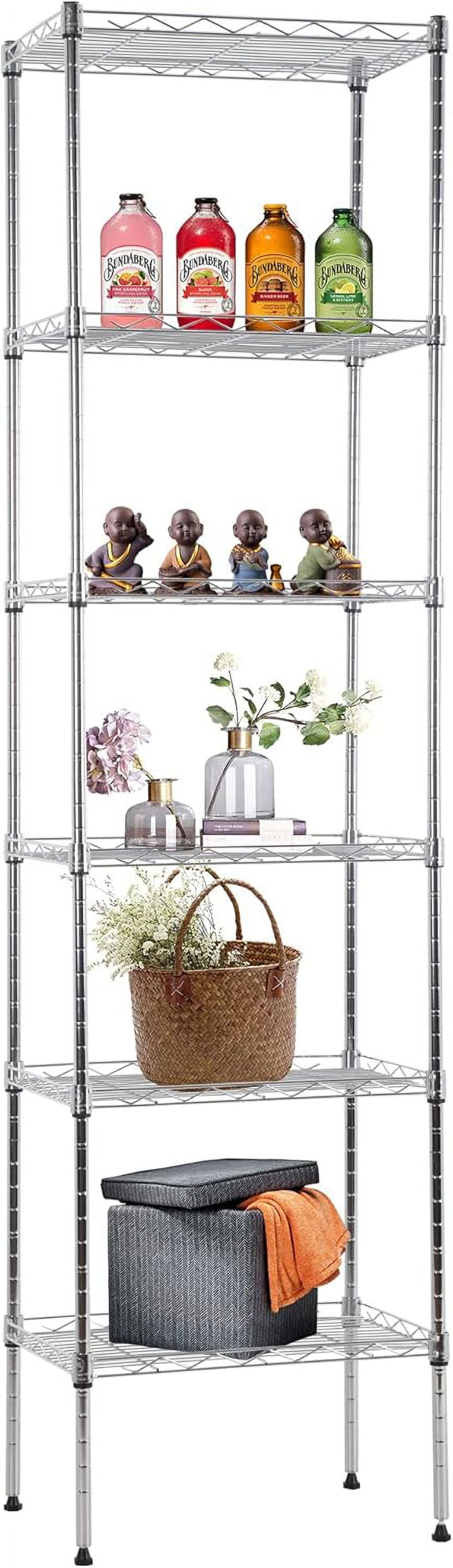 6 Tier Wire Shelving 17L x 12W x 64H Pantry Shelves Storage Rack ...