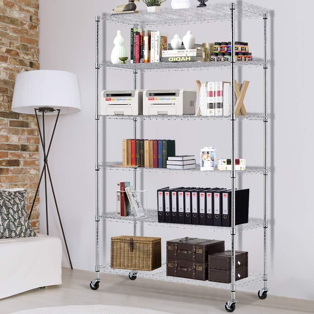 6 Tier Wire Shelving Storage Metal Shelf Standing Shelf Units Height ...