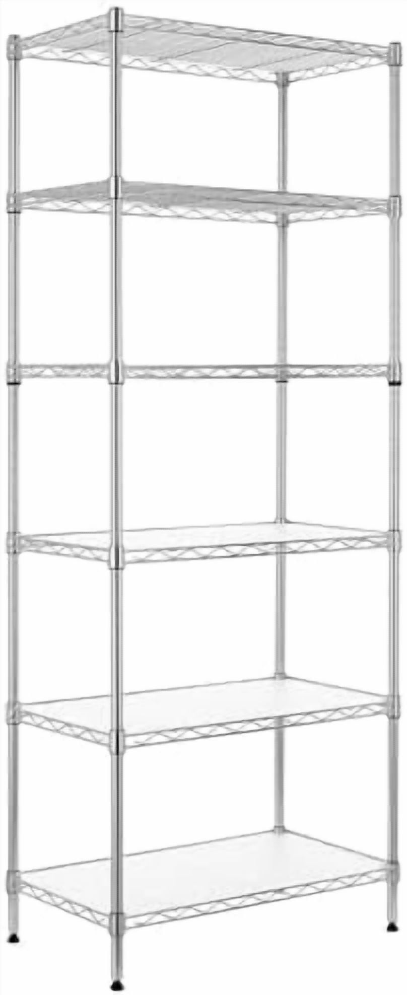 6-Tier Wire Shelving Unit Adjustable Steel Wire Rack Shelving 6 Shelves ...