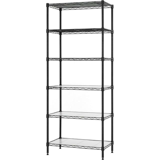 6-Tier Wire Shelving Unit Adjustable Steel Wire Rack Shelving 6 Shelves ...