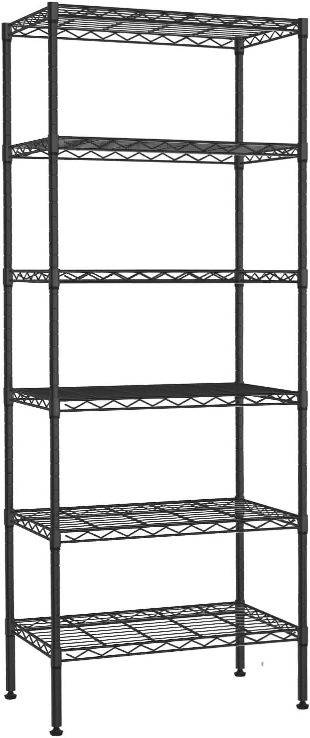 6-Tier Wire Shelving Unit Detachable Storage Shelves with 8 Adjustable ...