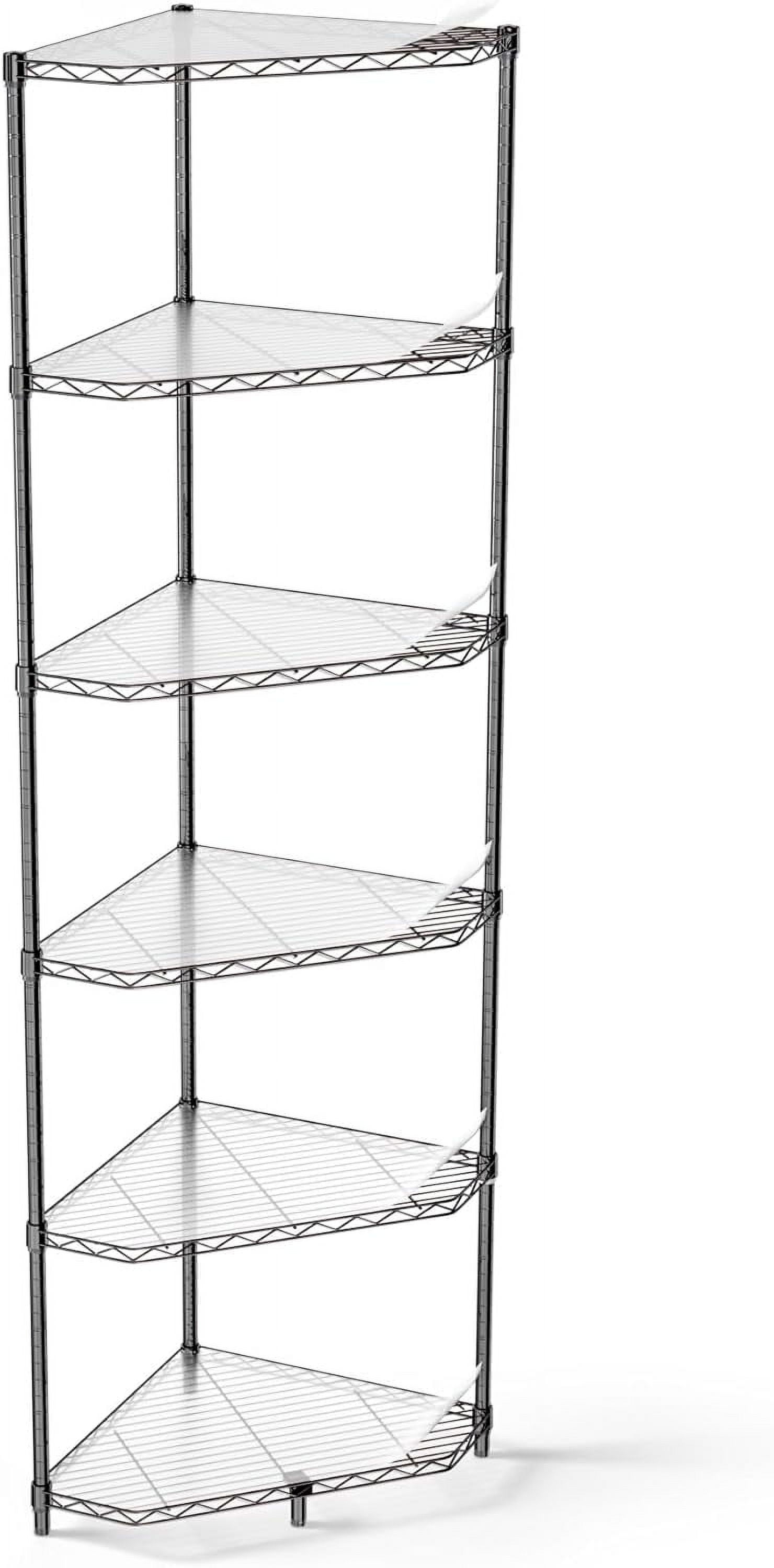 6 Tier Wire Shelving Unit NSF Metal Corner Shelf - 600lbs Capacity ...