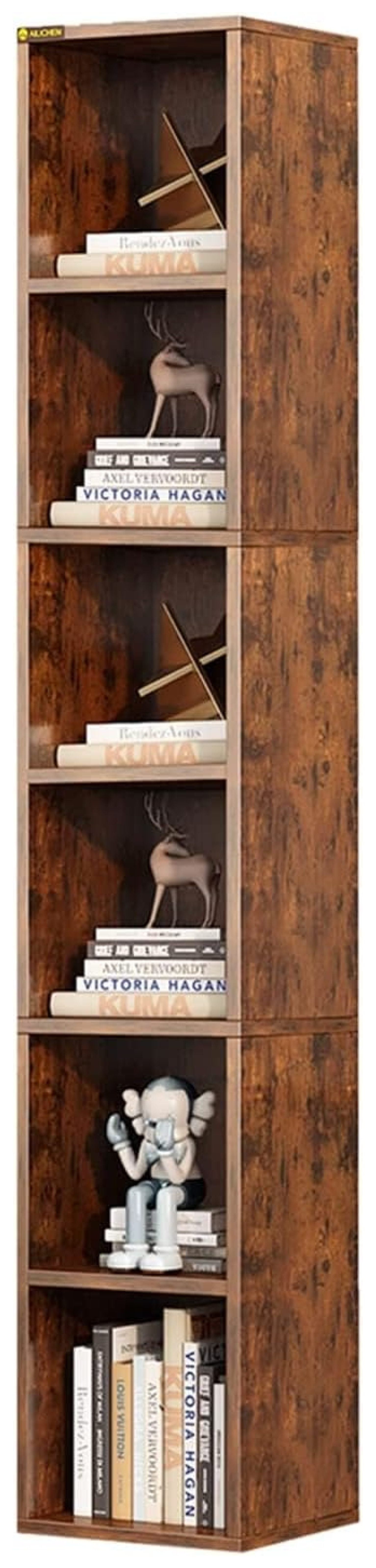 6-Tier Wooden Tall Narrow Open Bookcase and Bookshelves, 68.5" Modern ...